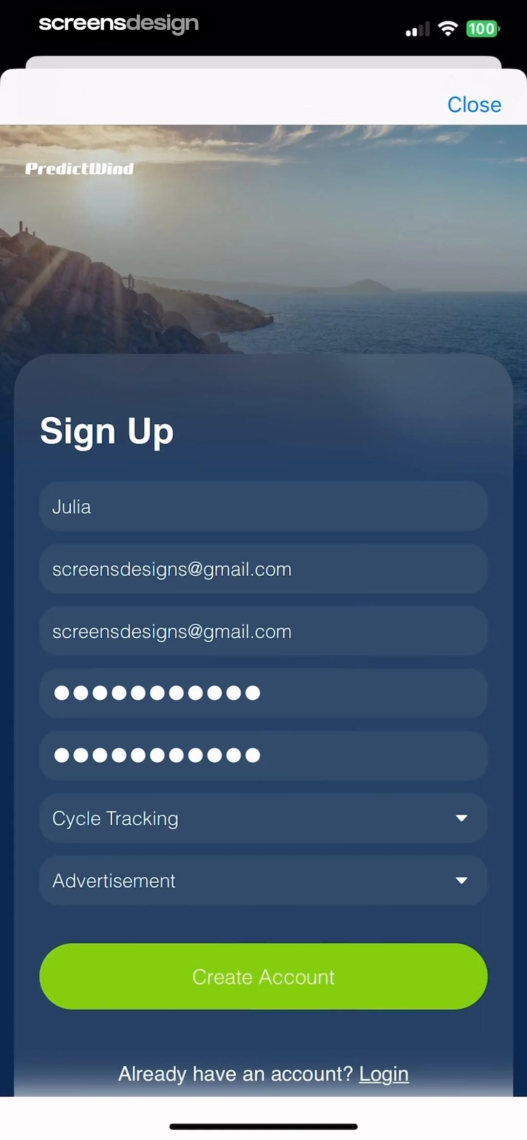 PredictWind — Marine Forecasts | ScreensDesign