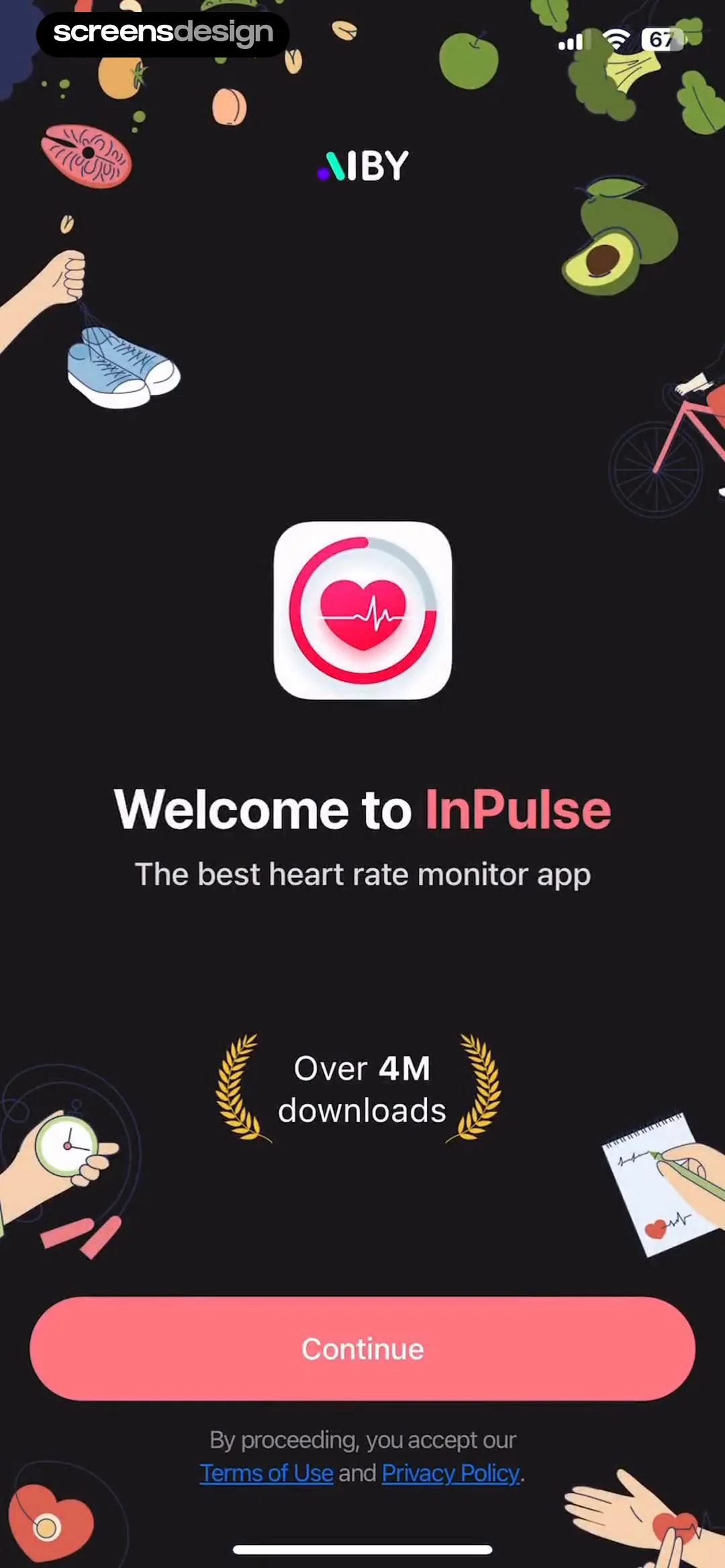 InPulse - Heart Rate Monitor | ScreensDesign