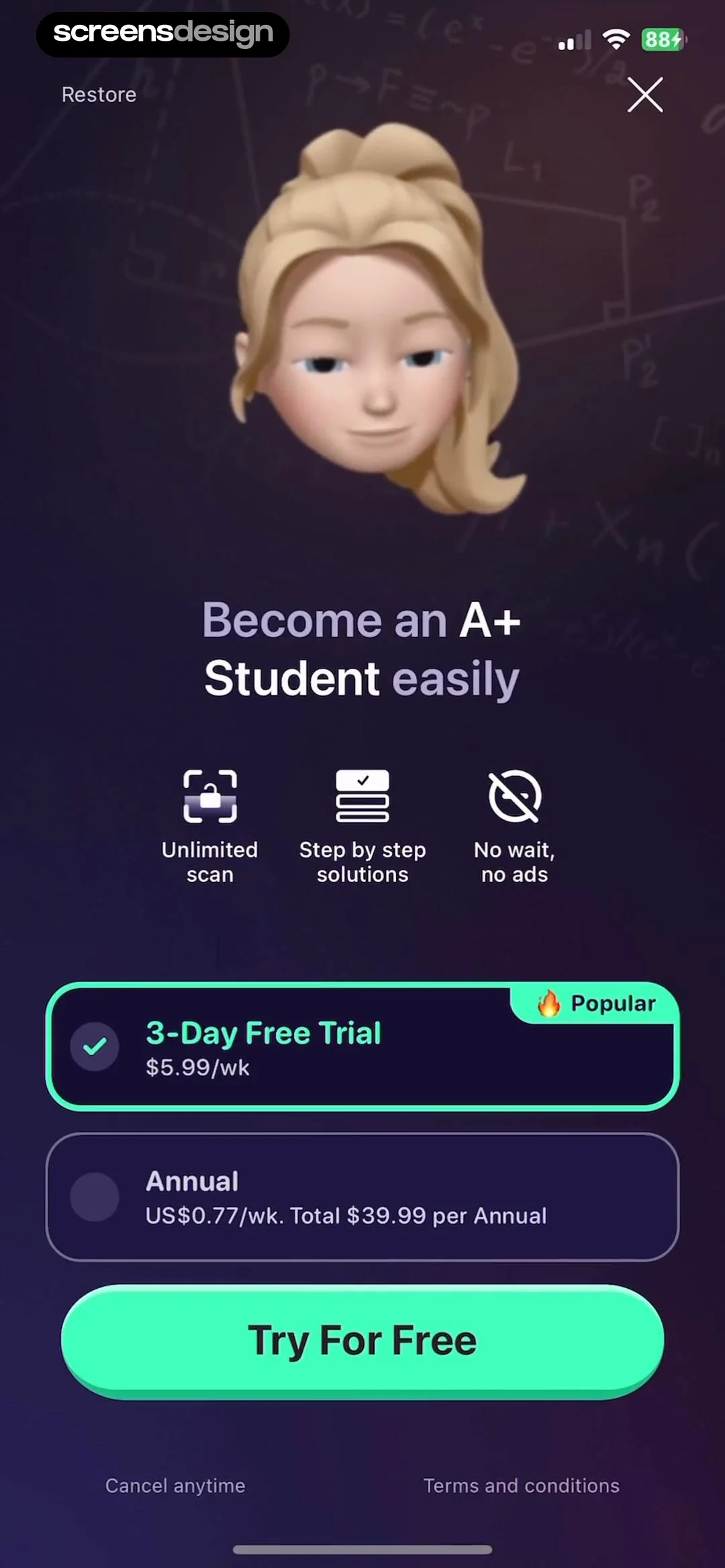 Math AI: Problem Solver Helper | ScreensDesign