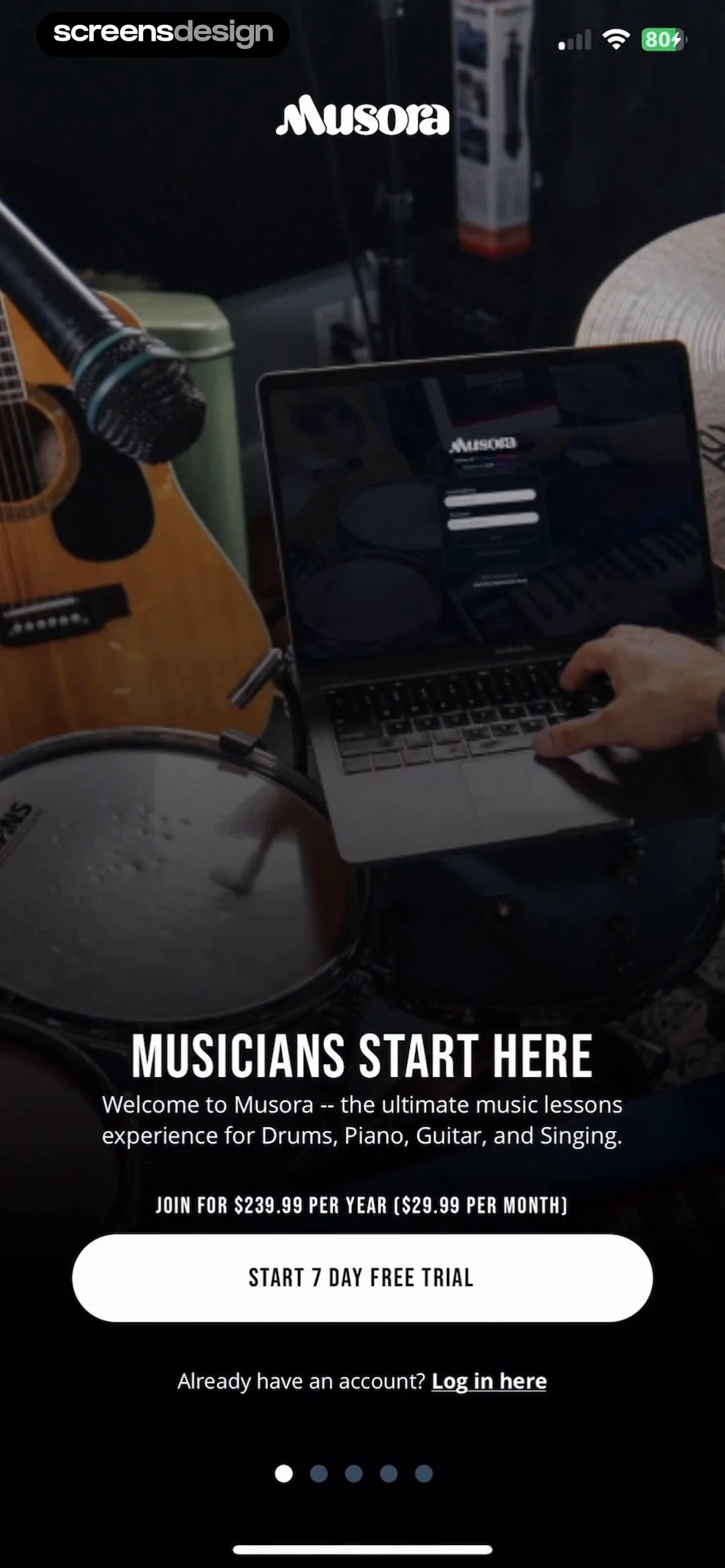 Musora: The Music Lessons App | ScreensDesign