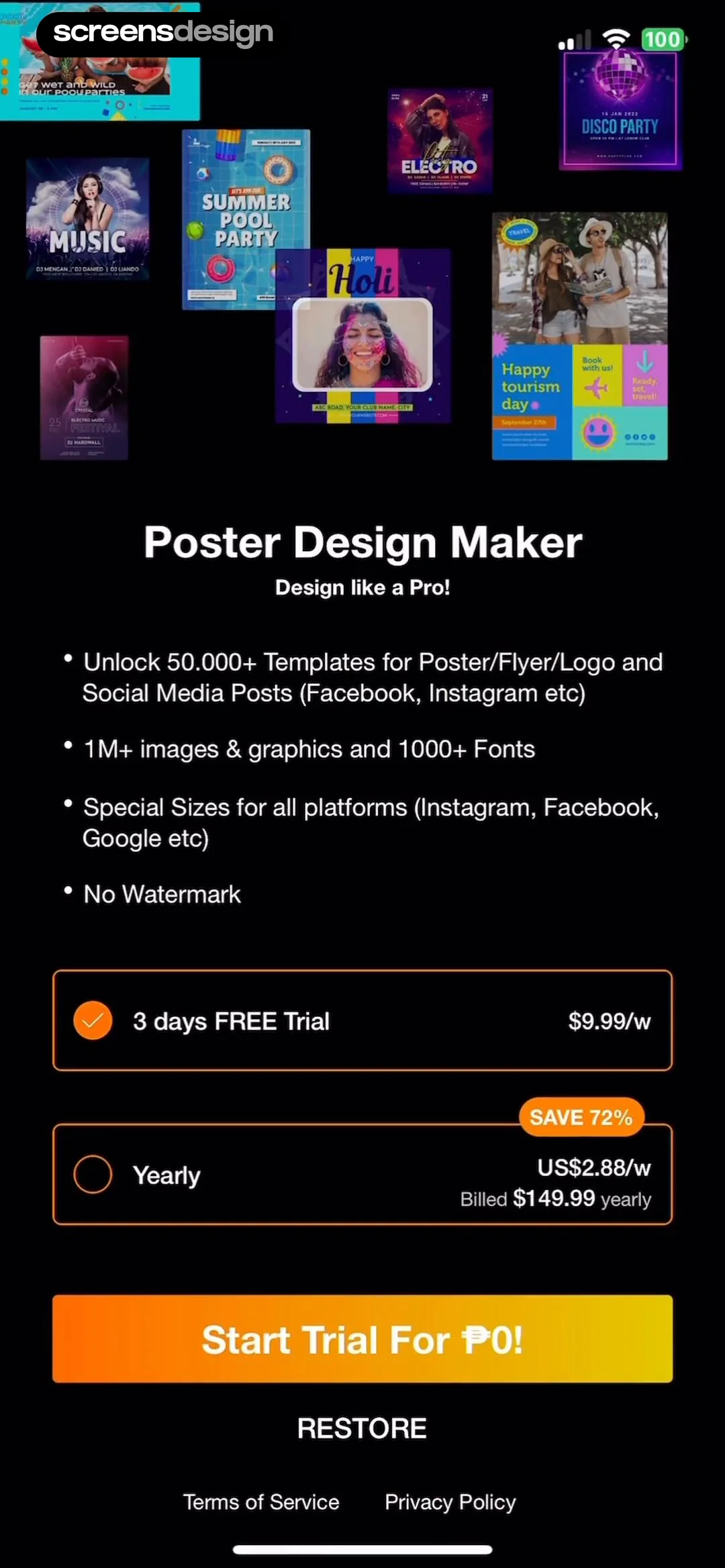 Poster Maker - Crea | ScreensDesign
