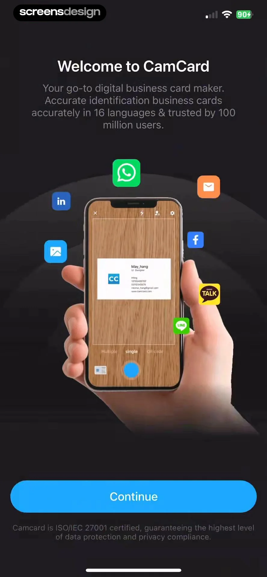 CamCard AI Scanner, Transcribe | ScreensDesign