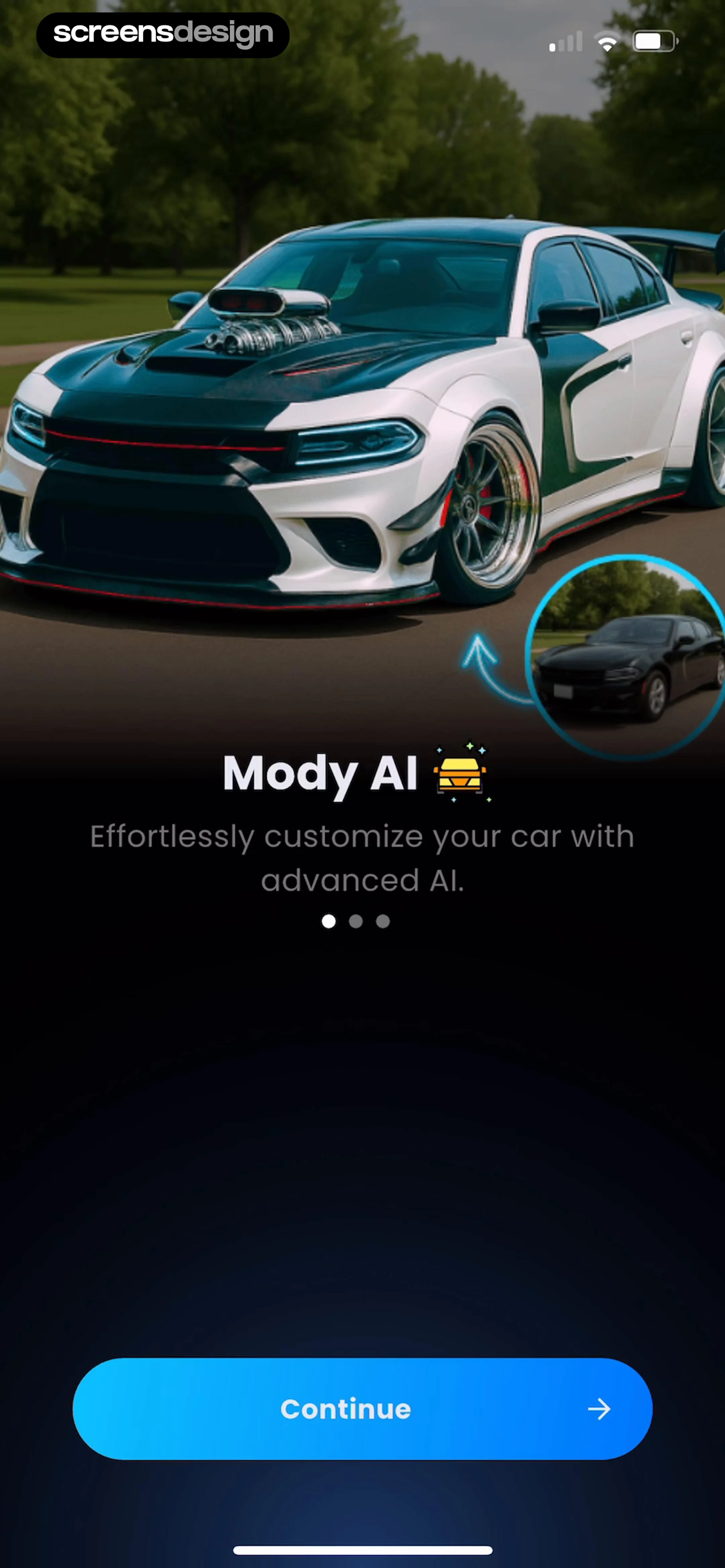 Mody : AI Car Modifications | ScreensDesign
