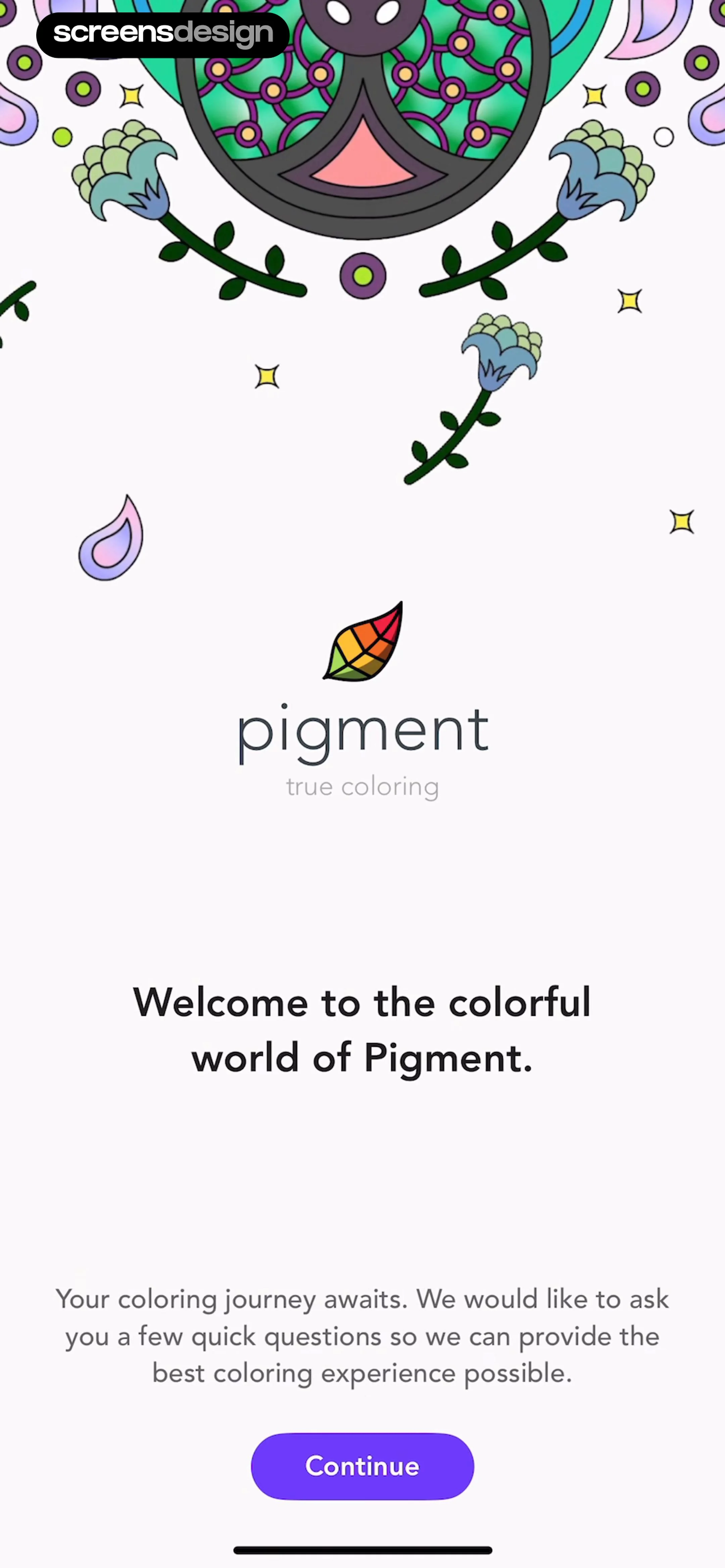 Adult Coloring Book - Pigment | ScreensDesign