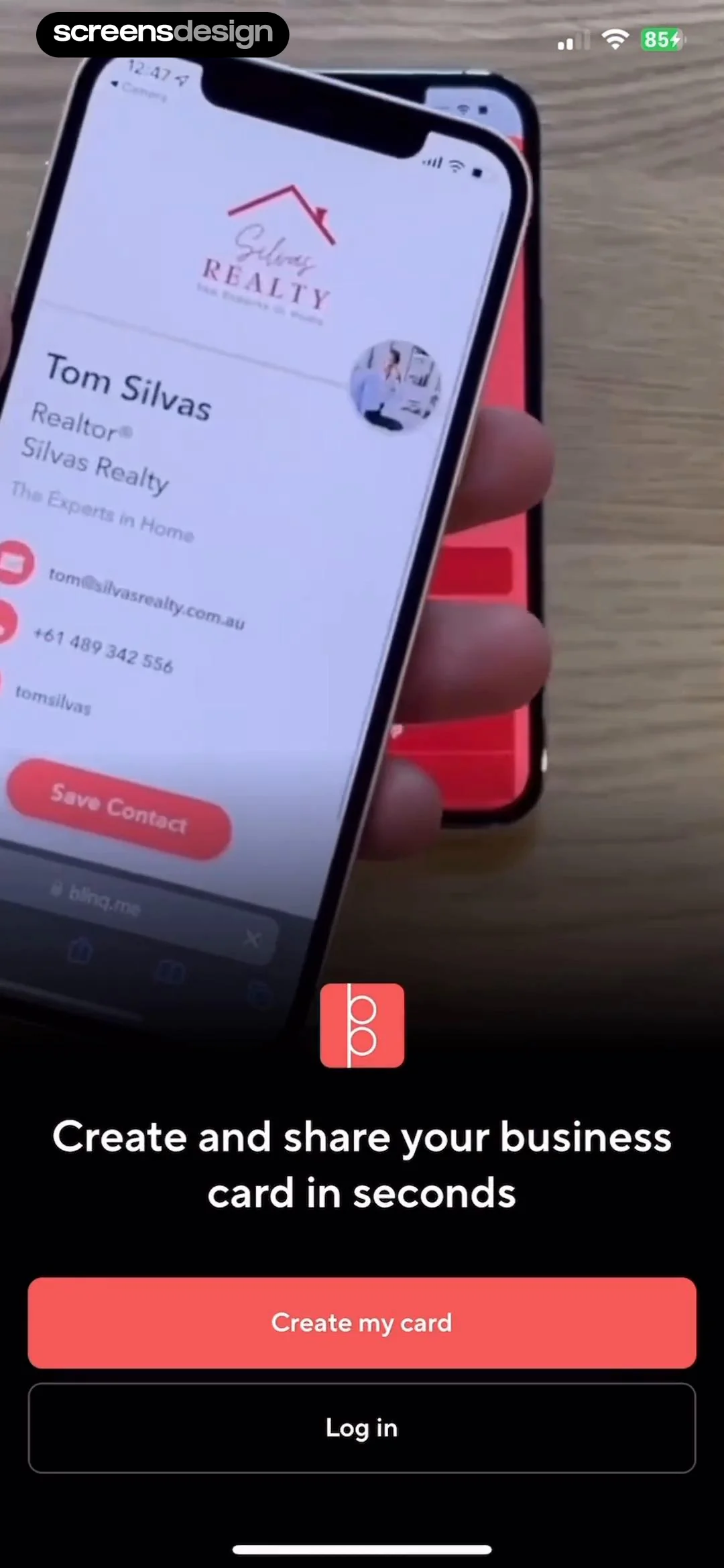 Blinq: Digital Business Card | ScreensDesign