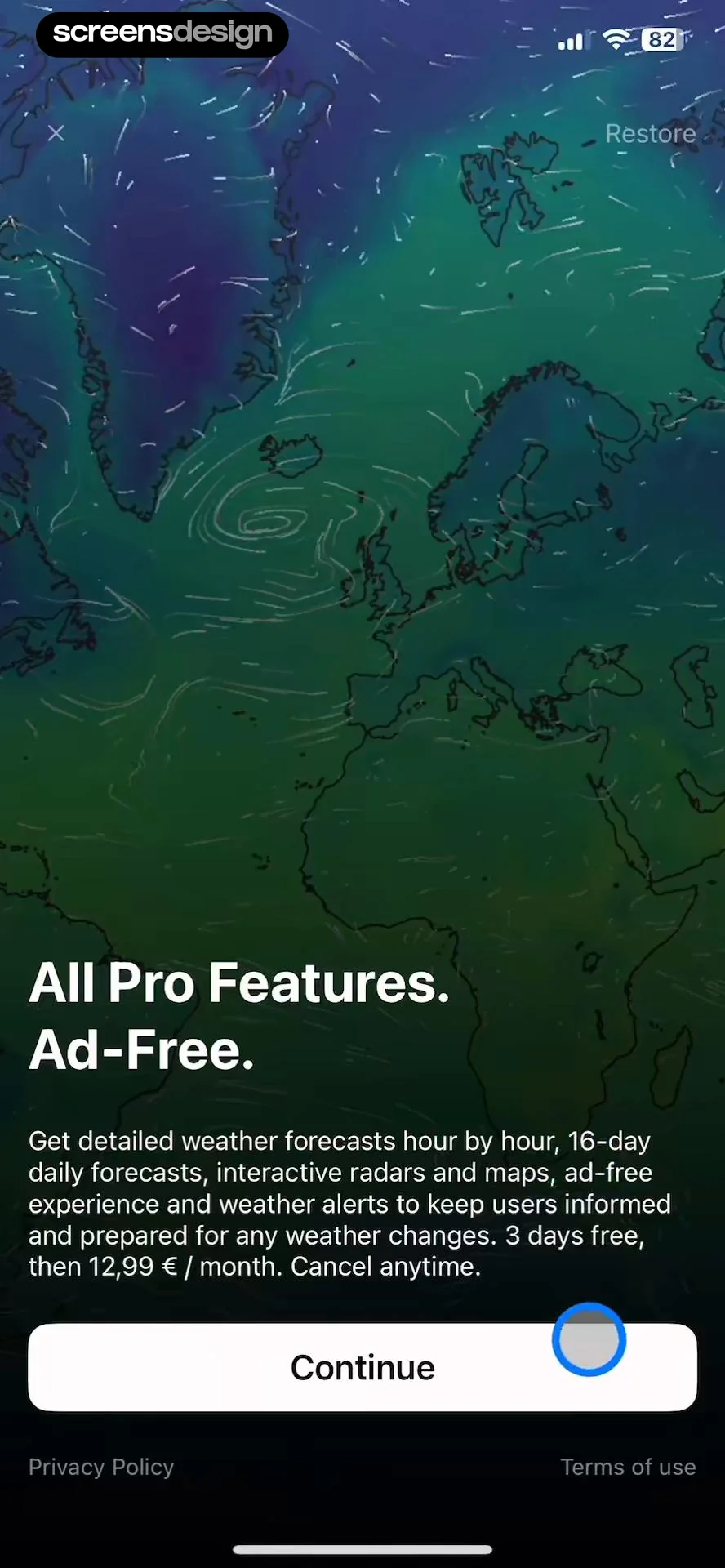 Weather Pro · Radar Alerts | ScreensDesign