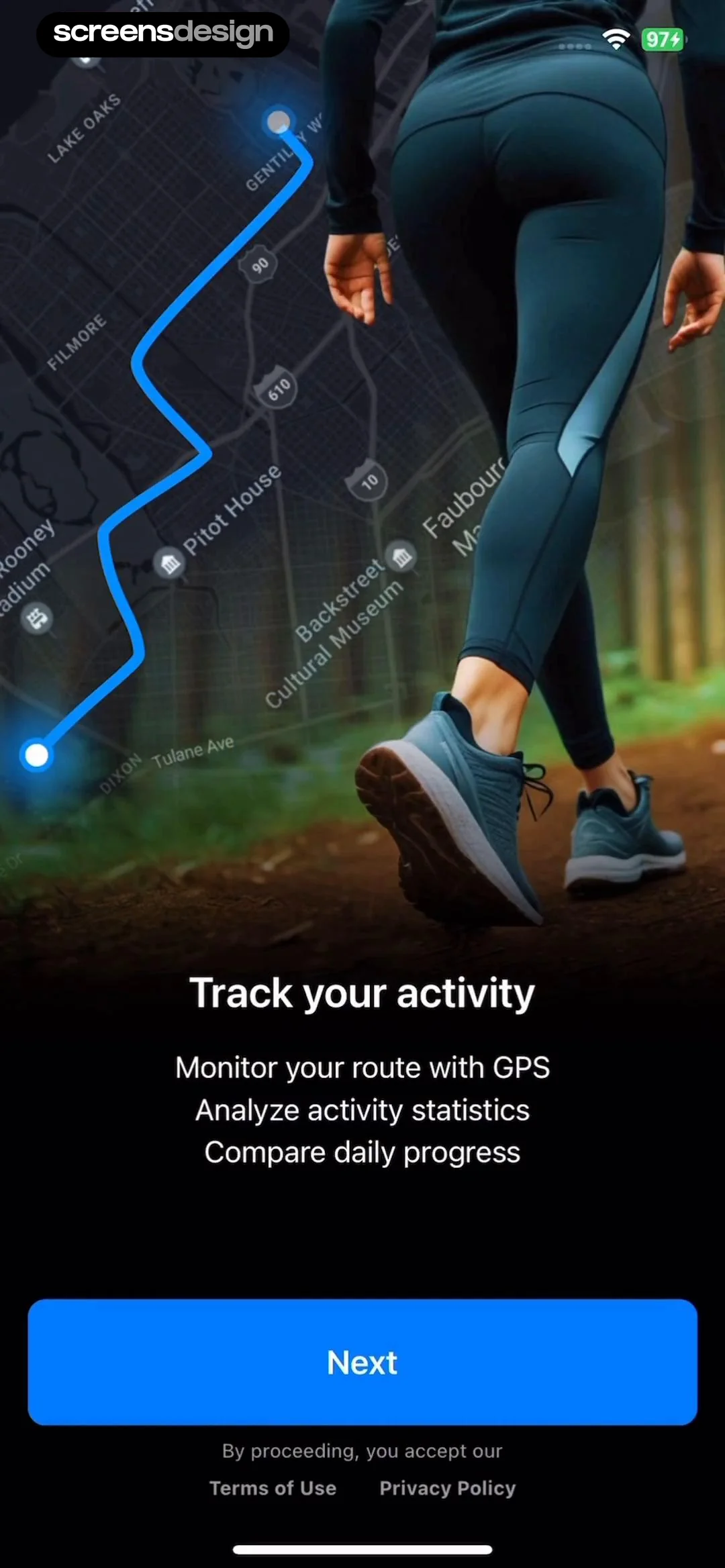 Pedometer - Run & Step Counter | ScreensDesign