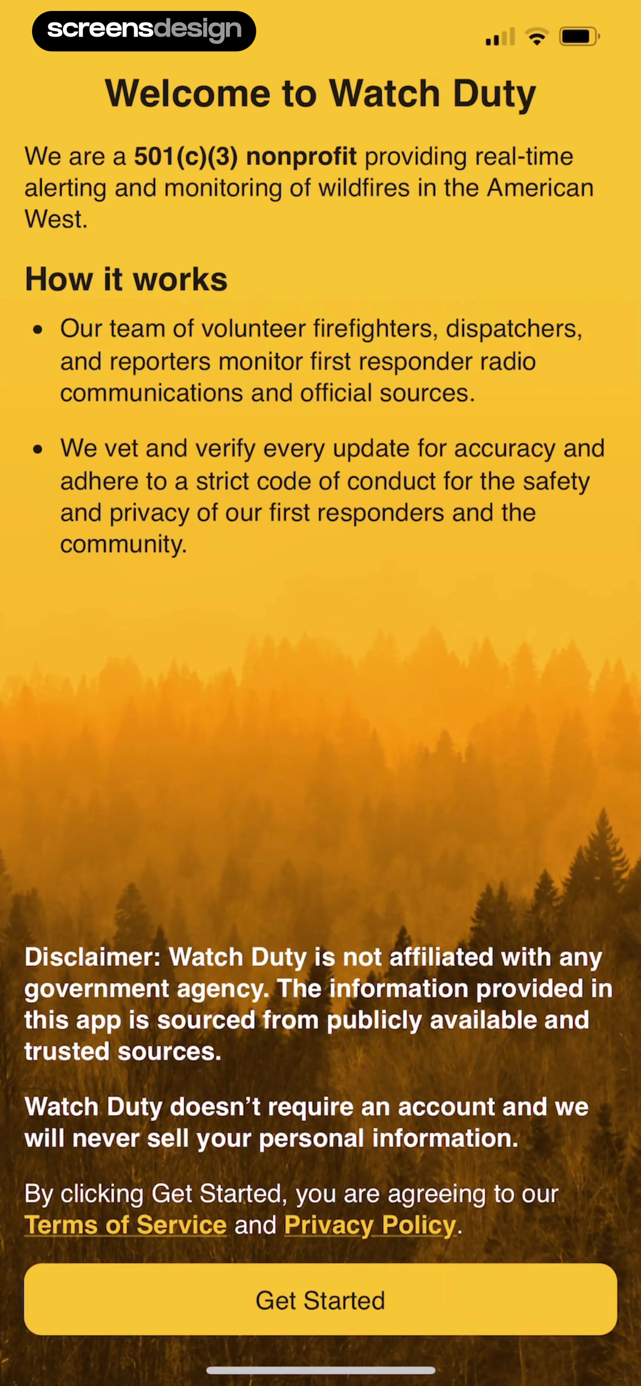 Watch Duty: Wildfire Maps | ScreensDesign