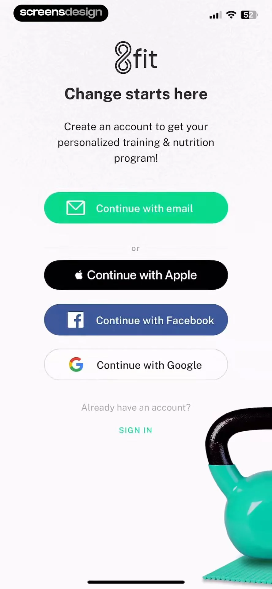 8fit Workouts & Meal Planner | ScreensDesign