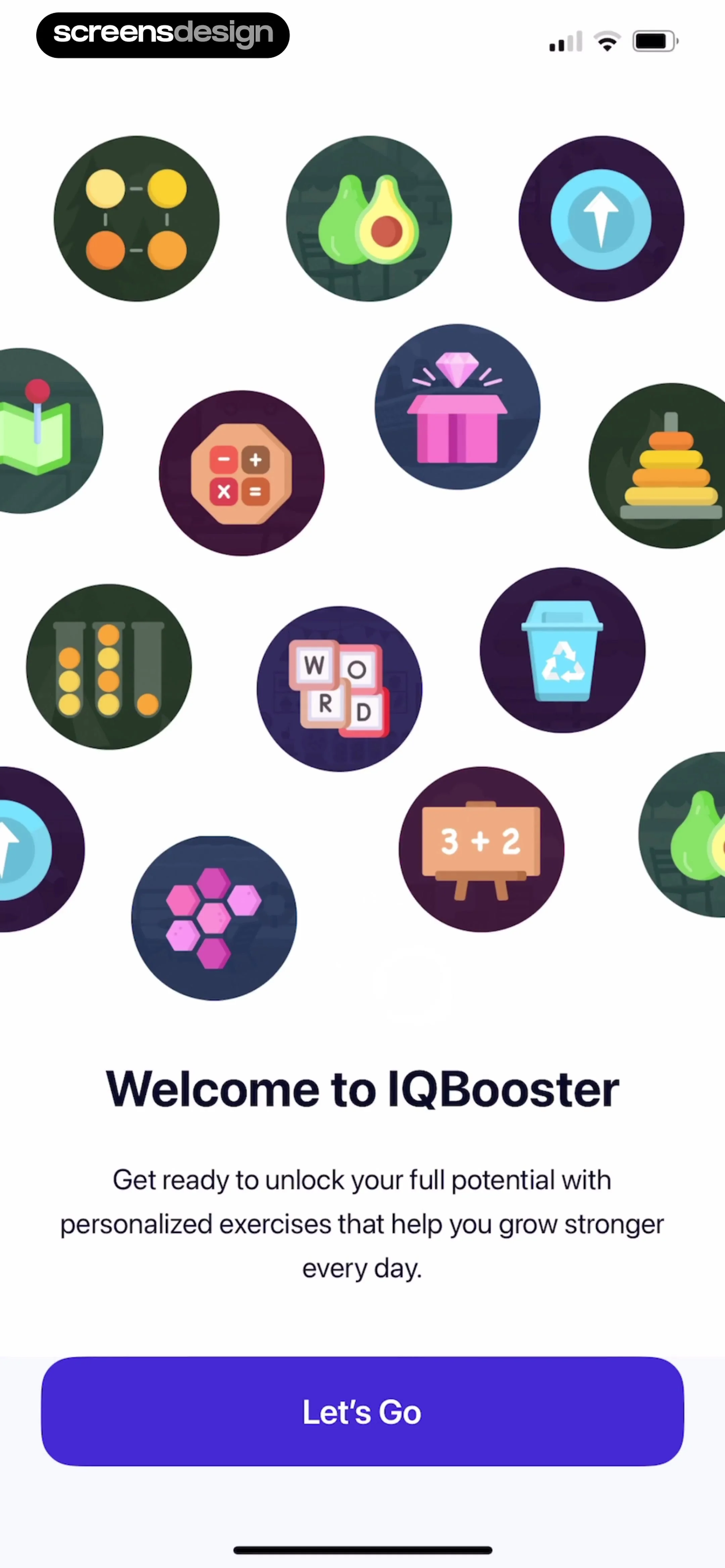 IQ Booster: Brain Games & Test | ScreensDesign
