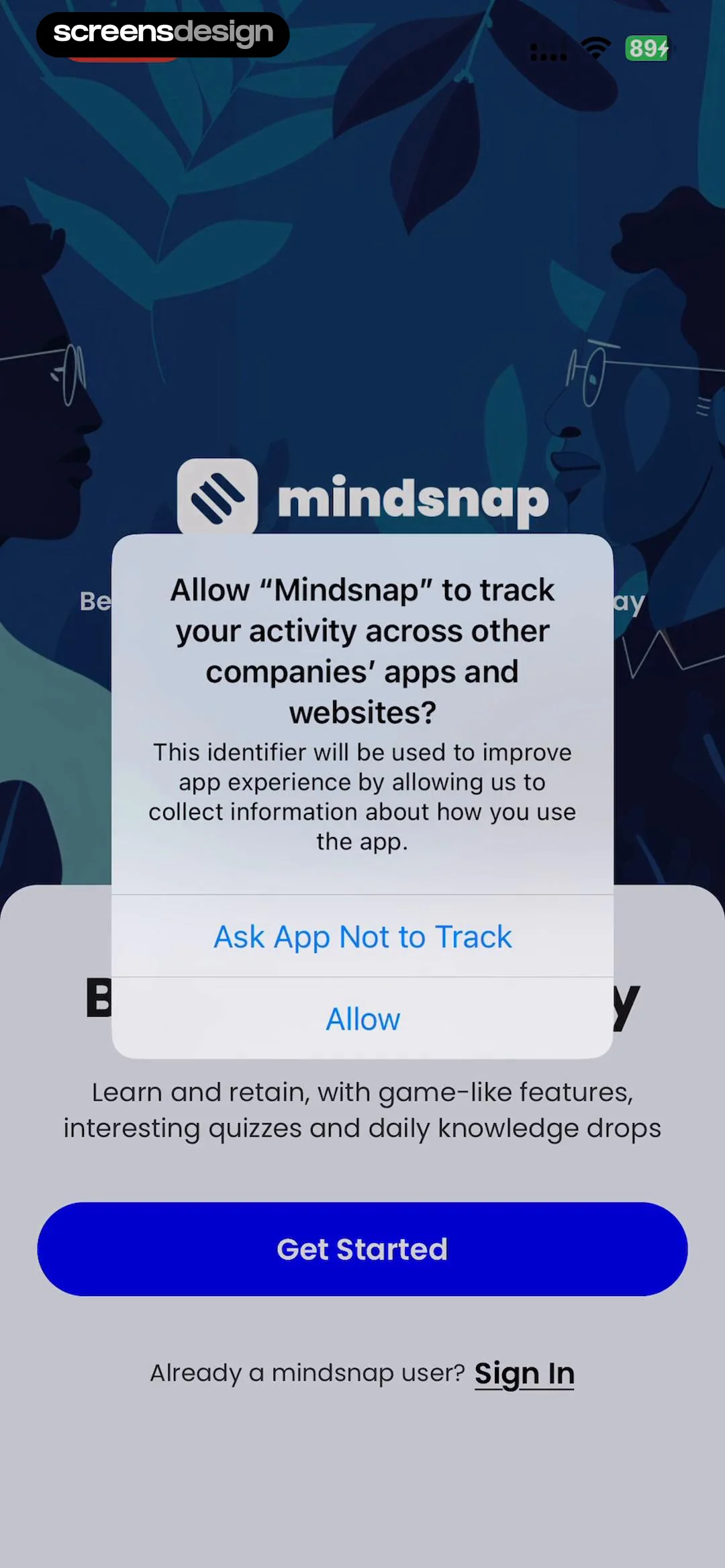Mindsnap: Daily Micro Learning | ScreensDesign