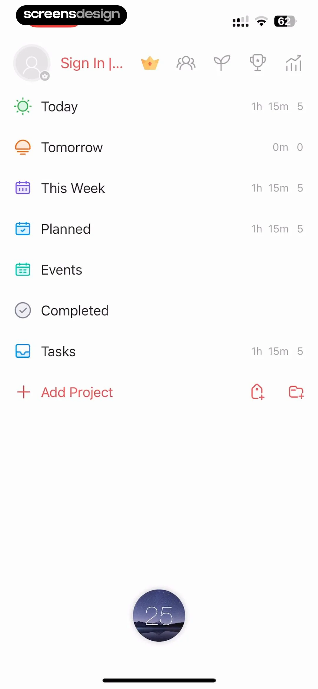 Focus To-Do: Focus Timer&Tasks | ScreensDesign