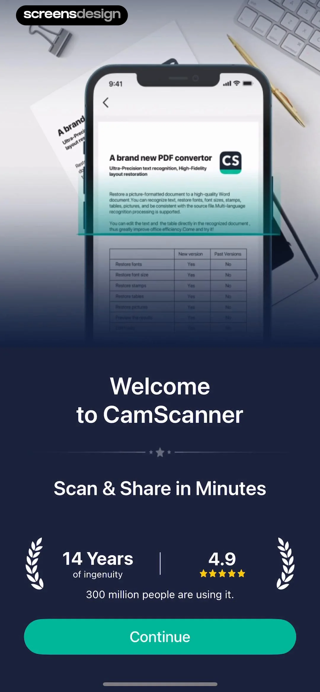 CamScanner - PDF Scanner App | ScreensDesign