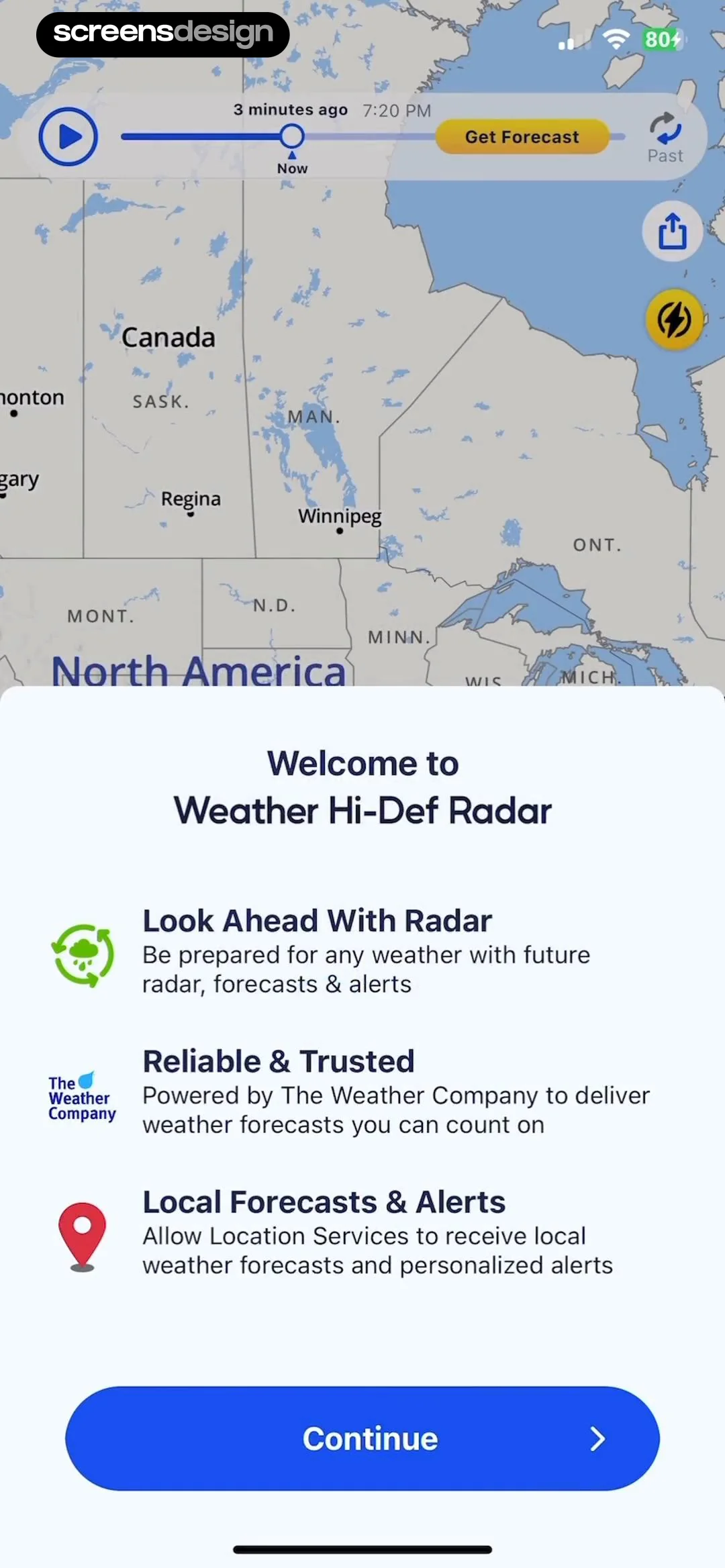 Weather Hi-Def Radar Forecast | ScreensDesign