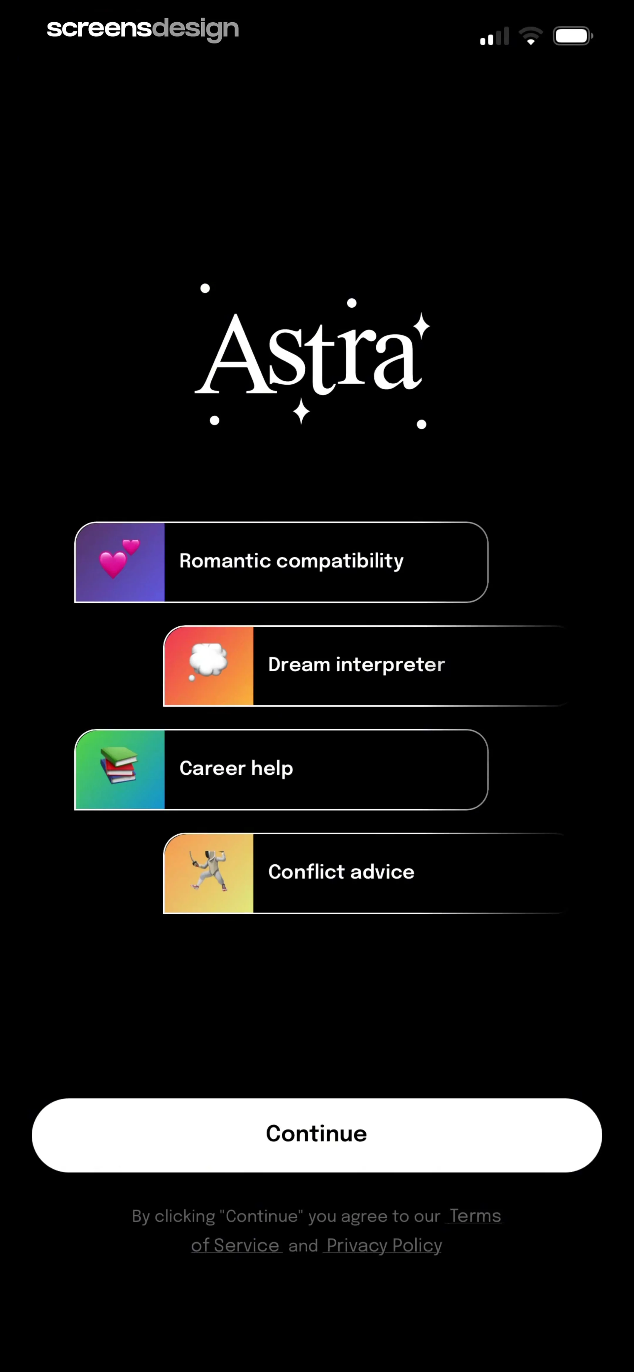 Astra - Life Advice | ScreensDesign