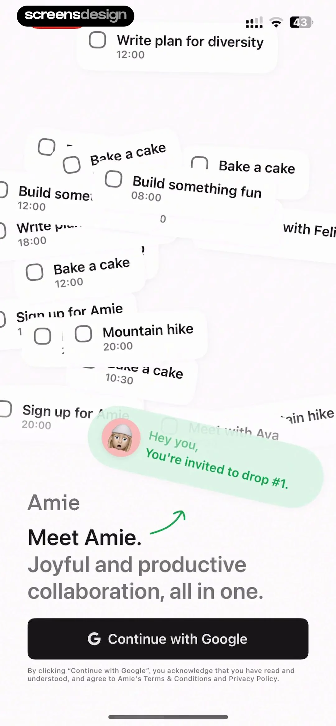 Amie - Todos, calendar | ScreensDesign