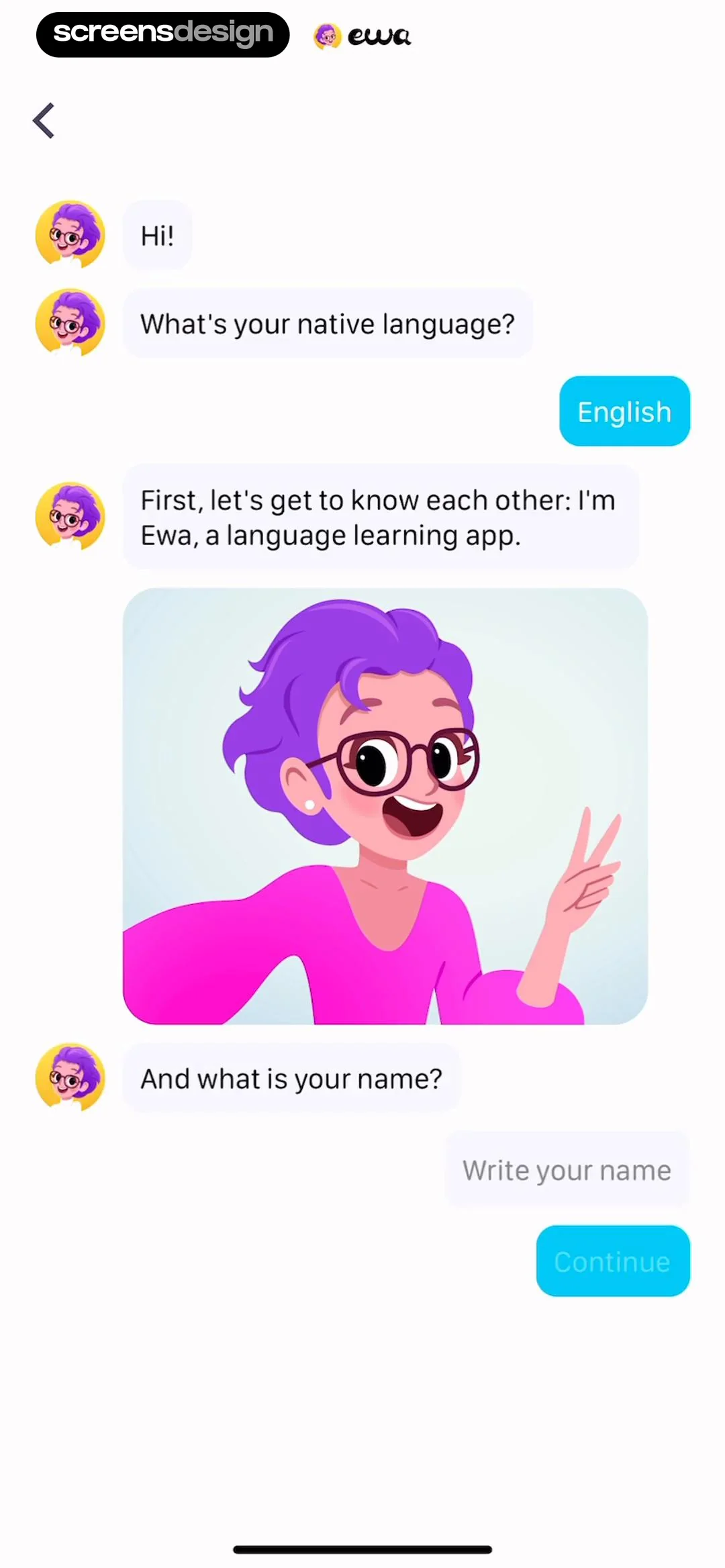 EWA English Language Learning | ScreensDesign