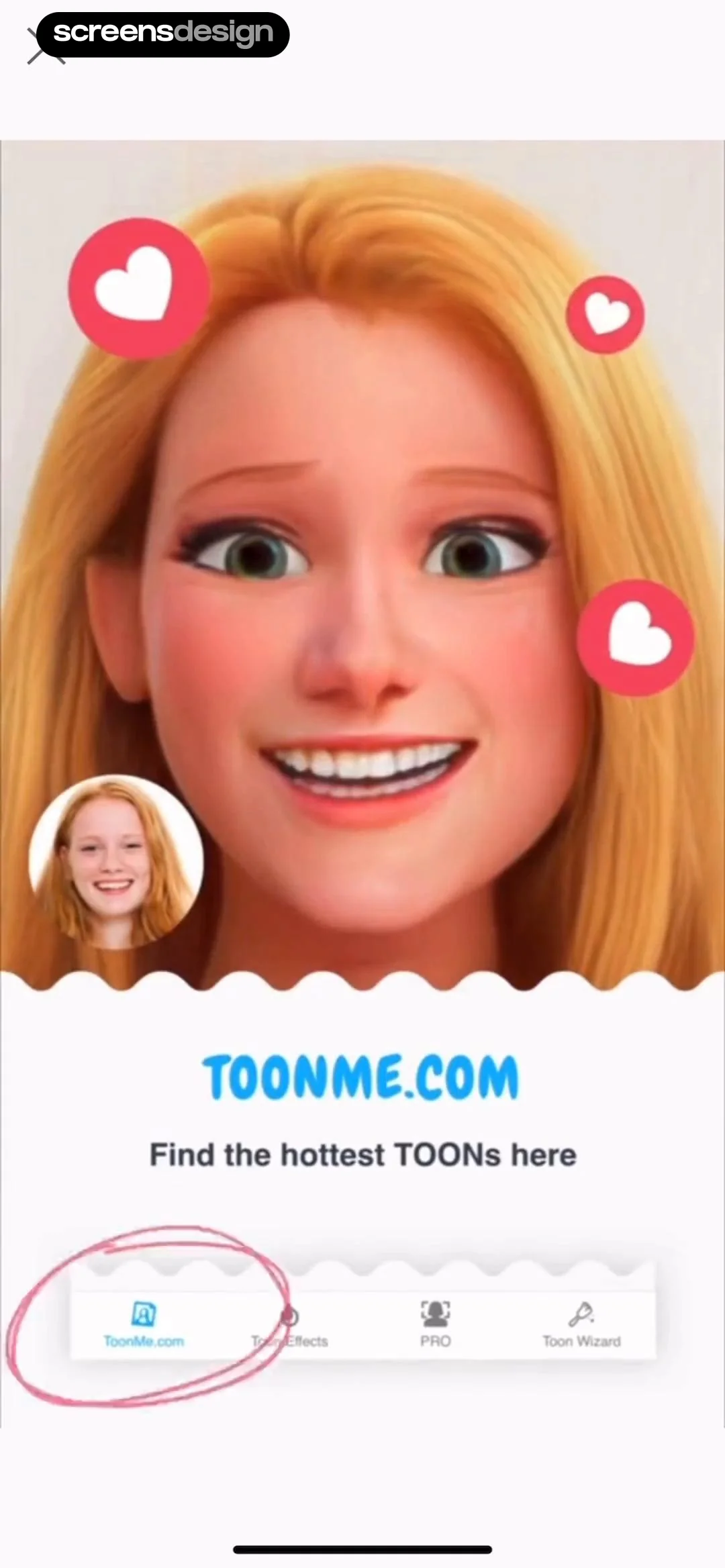 ToonMe: AI Cartoon Face Maker | ScreensDesign