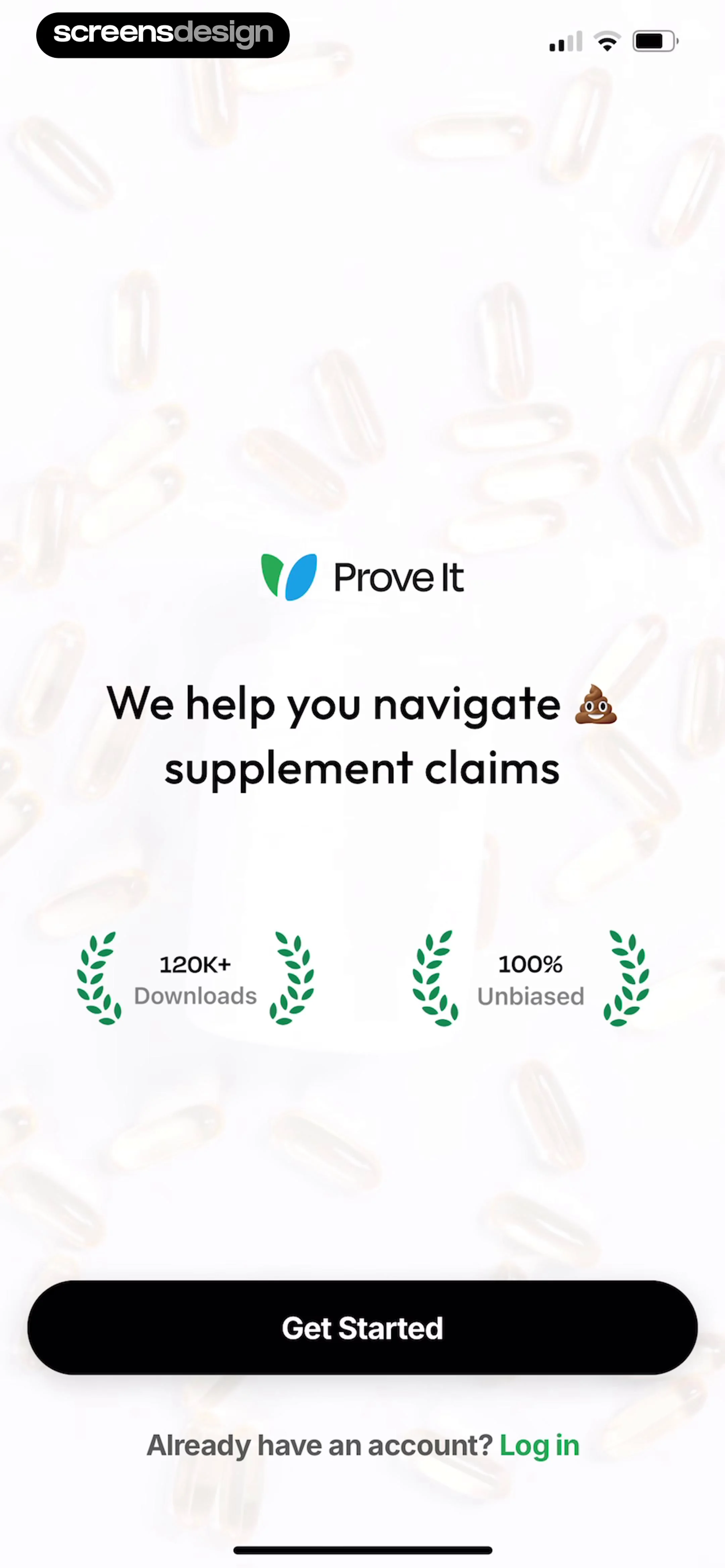 Prove It - Supplement Scanner | ScreensDesign