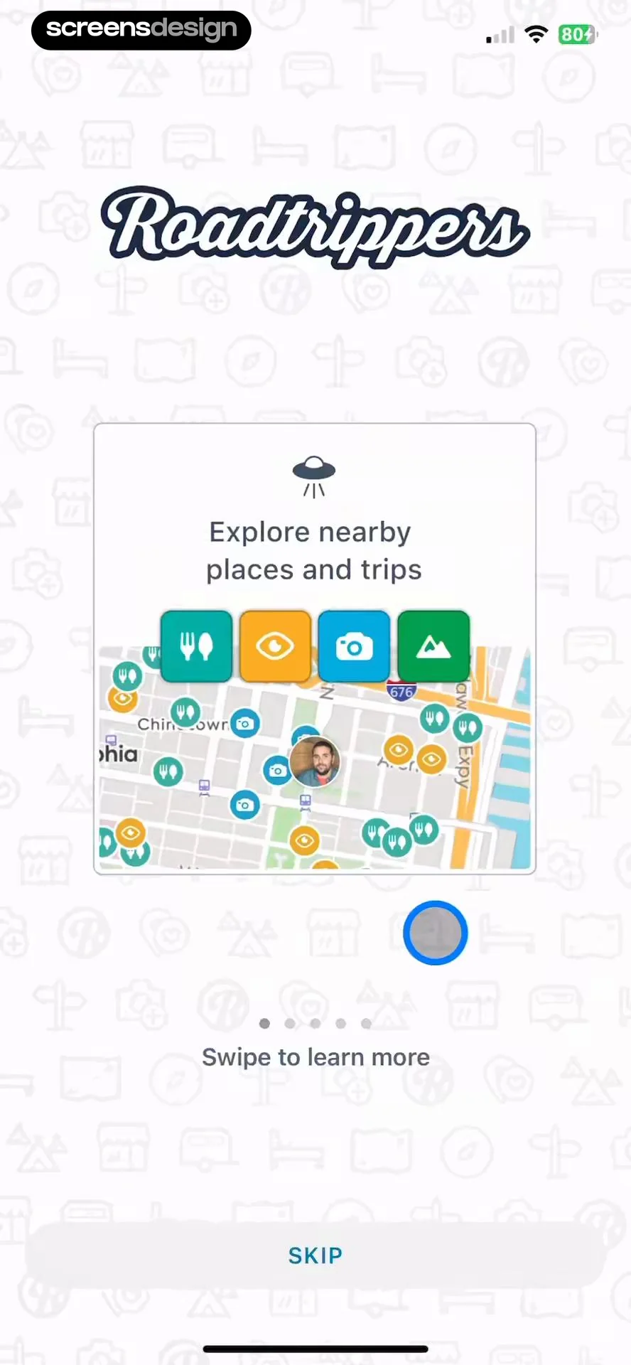 Roadtrippers - Trip Planner | ScreensDesign
