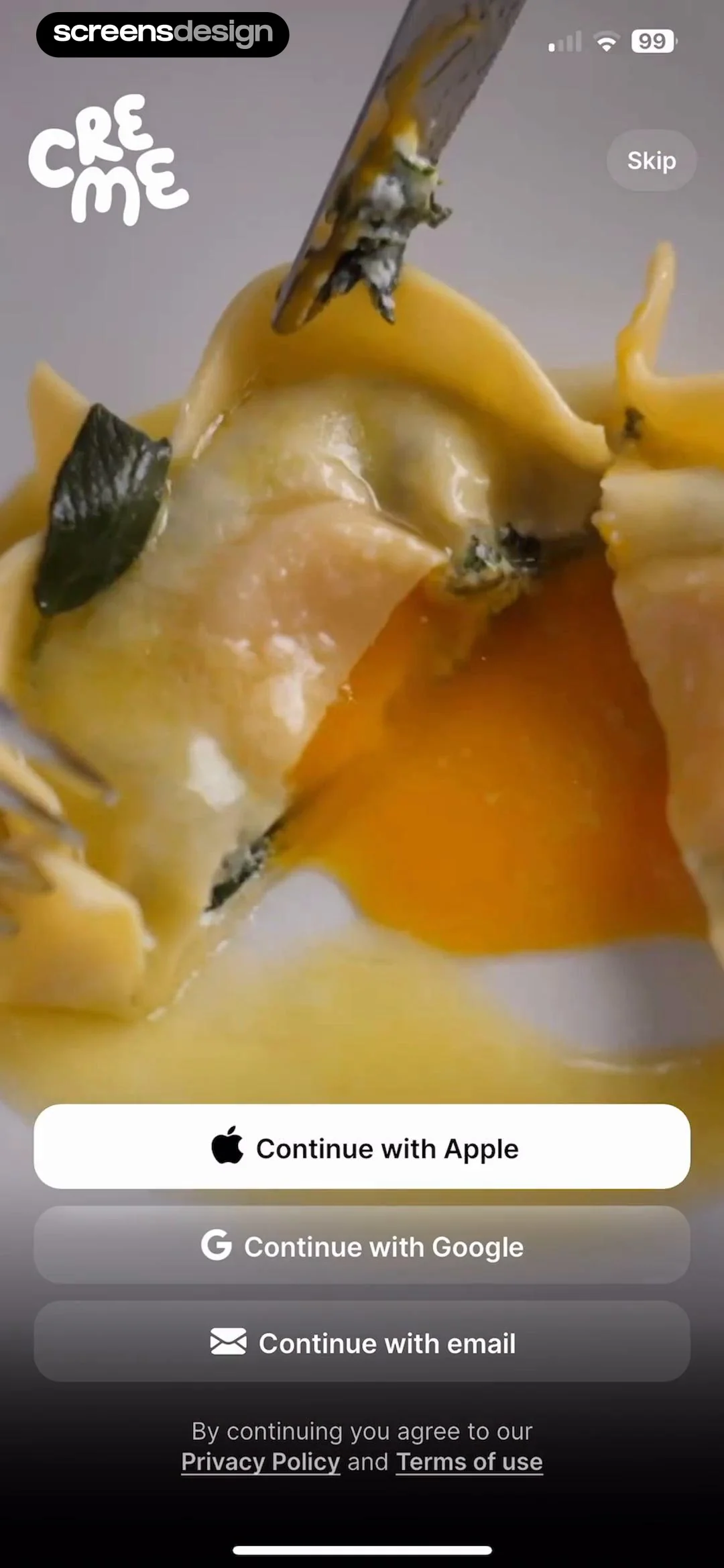 CREME: Create Memorable Meals | ScreensDesign