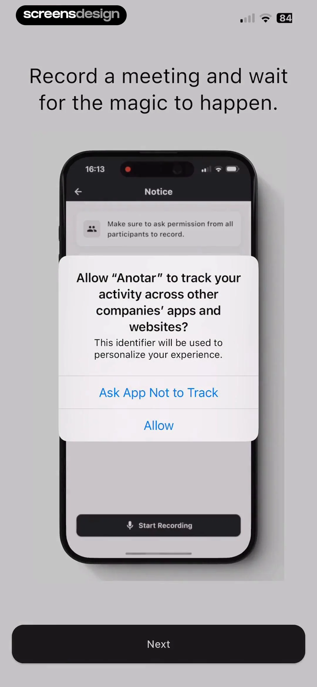 Anotar: Work Meeting Recorder | ScreensDesign