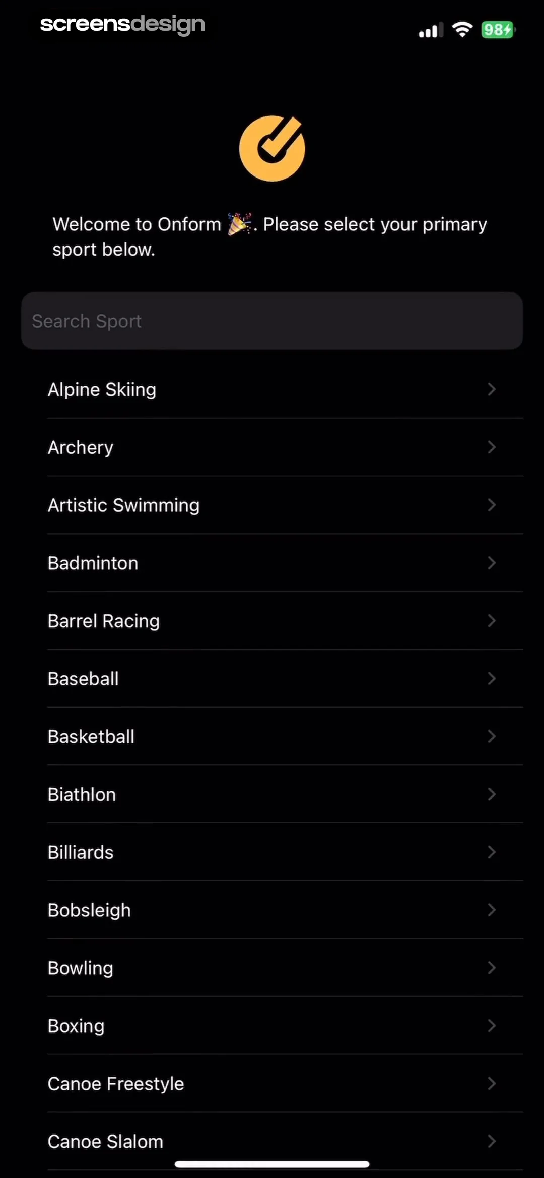 Onform: Video Analysis App | ScreensDesign