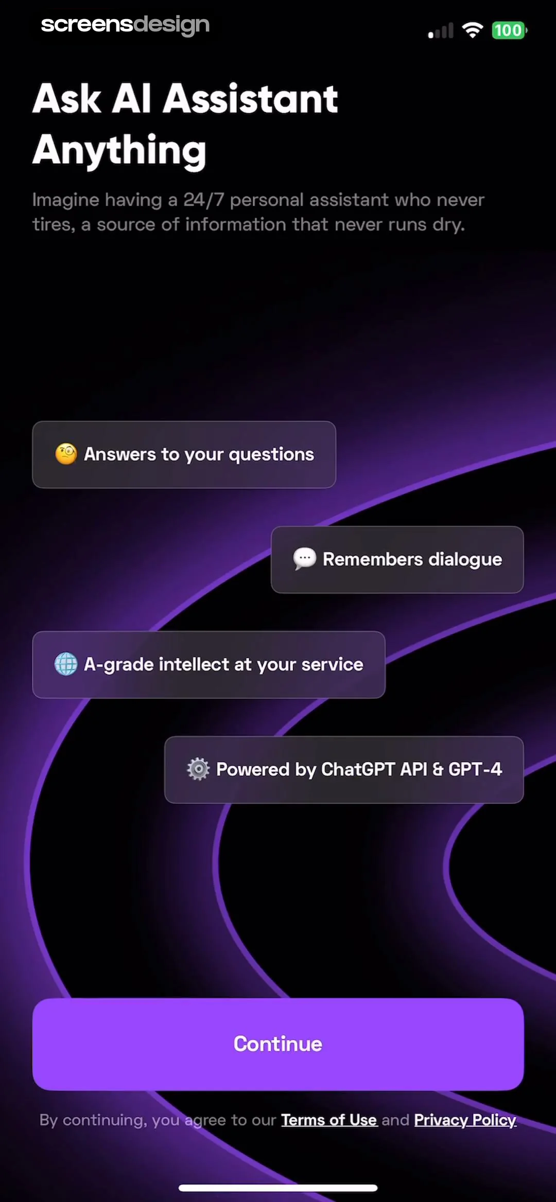 AI Chat Assistant - Chatomic | ScreensDesign