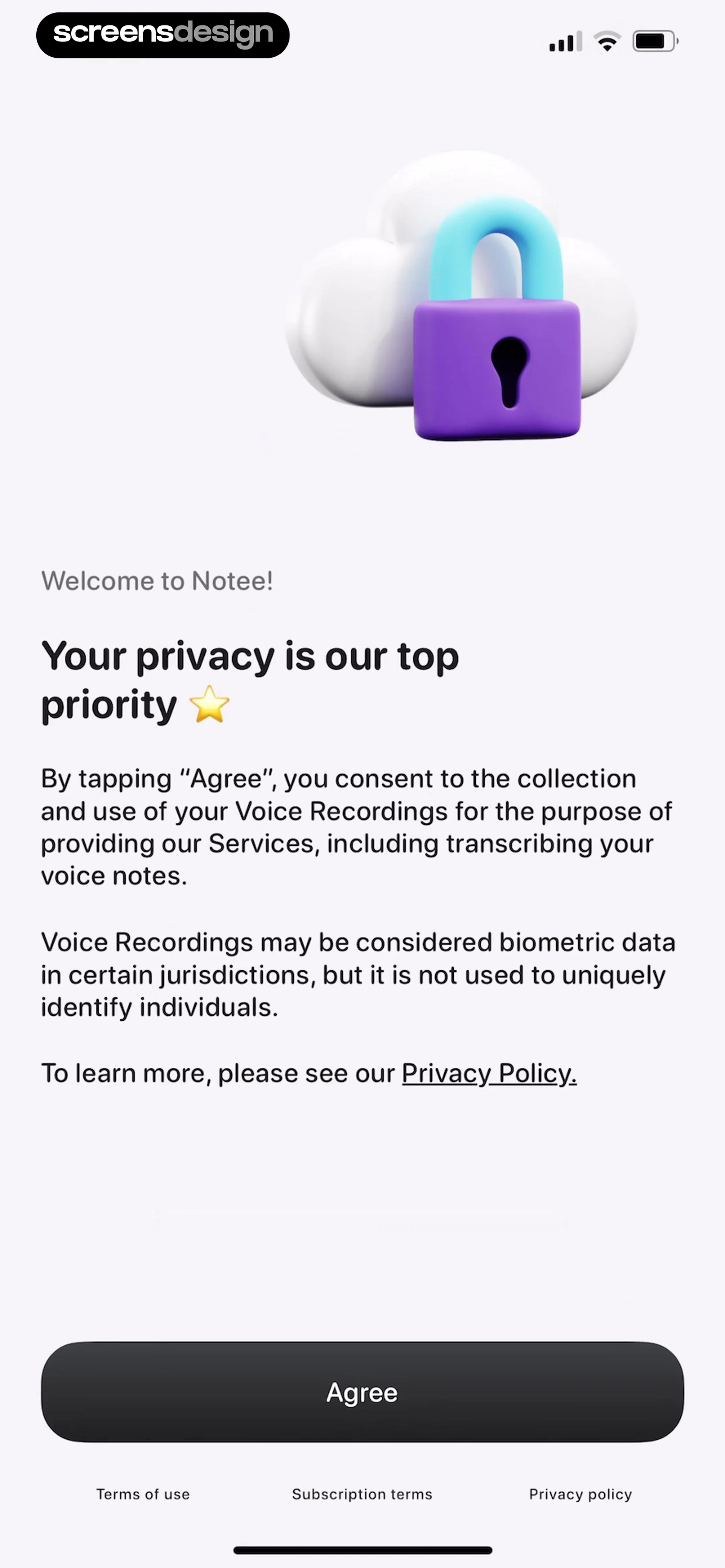 Notee: AI Note Taker | ScreensDesign