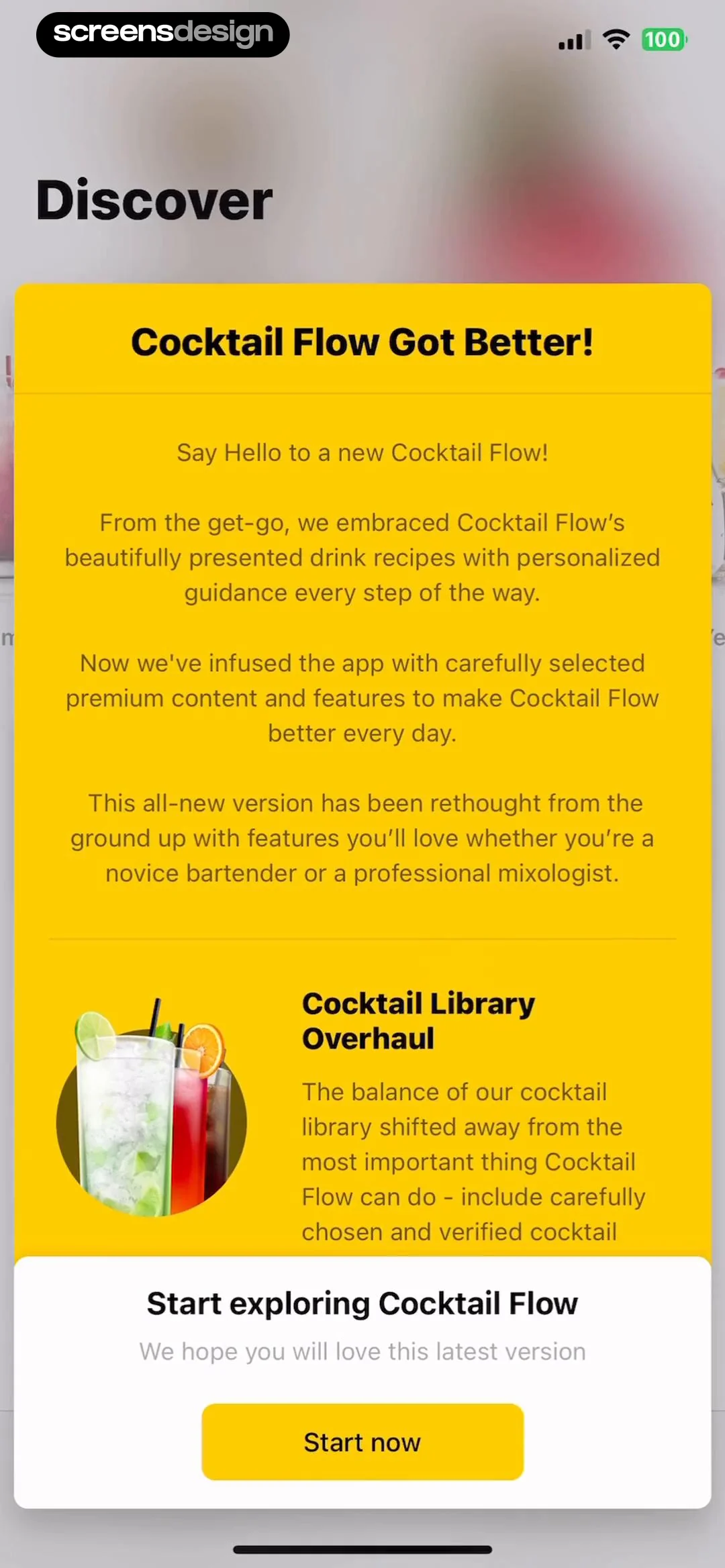 Cocktail Flow - Drink Recipes | ScreensDesign