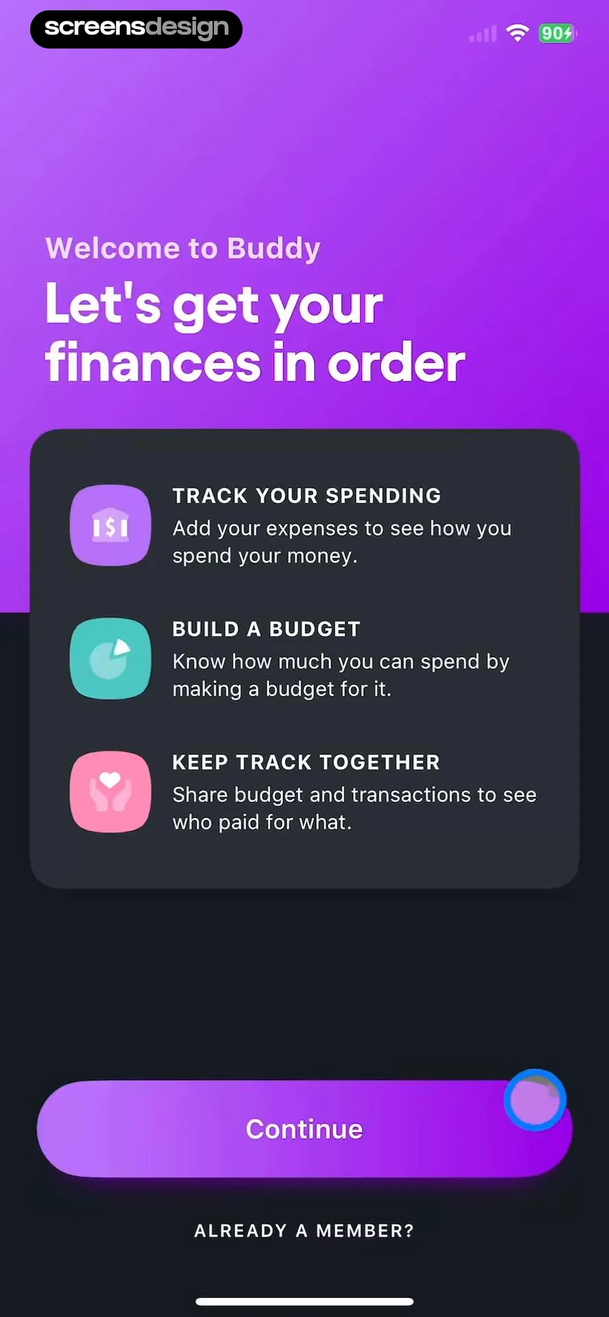 Buddy: Budget Planner App | ScreensDesign